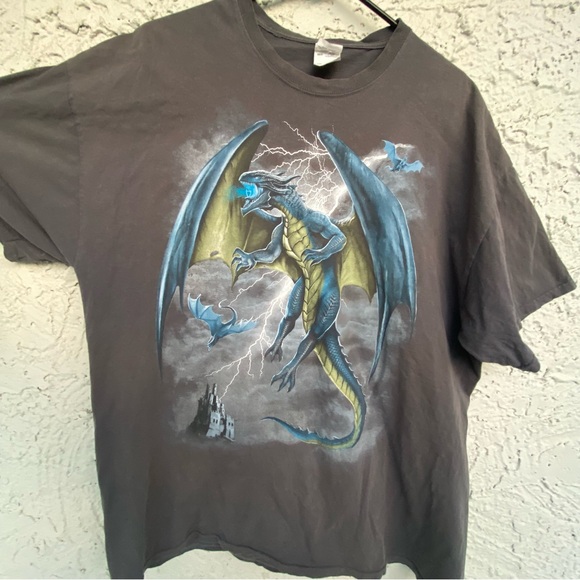 blue dragon | Shirts | Vintage Blue Dragon Tee Gray 2xl Hanes Retro 9s ...